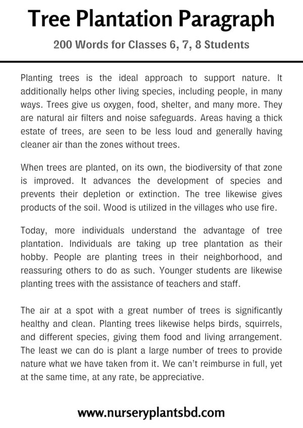 The Best Tree Plantation Paragraph - January 2026